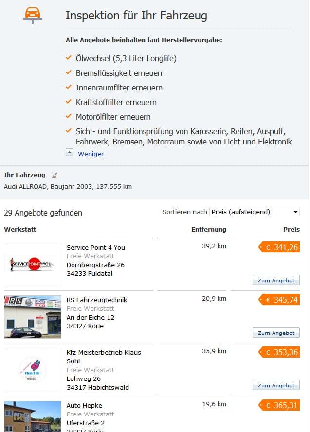 Audi A6 Kosten Inspektion